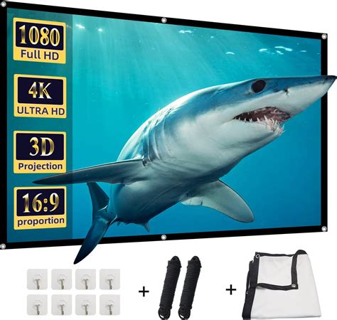 Projector Screen Duyikj 84 Inch Foldable Portable Rear
