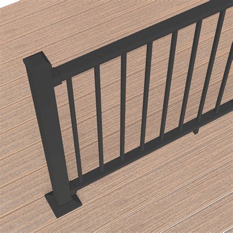 Deckorators Rapid Rail 8 Ft X 36 In Textured Black Aluminum Deck Rail