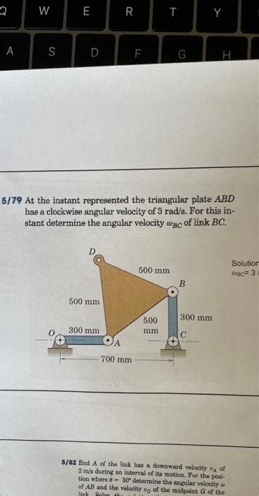 Solved 579 At The Instant Represented The Triangular Plate