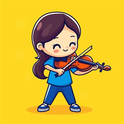 Cute Violinist Tuning Violin Vector Premium Ai Generated Vector