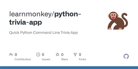 GitHub Learnmonkey Python Trivia App Quick Python Command Line Trivia App