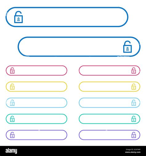 Unlocked Padlock With Keyhole Icons In Rounded Color Menu Buttons Left