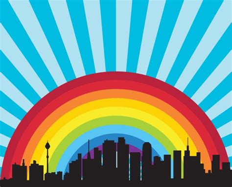 Rainbow Cloud And Happy Sun Royalty Free Vector Image