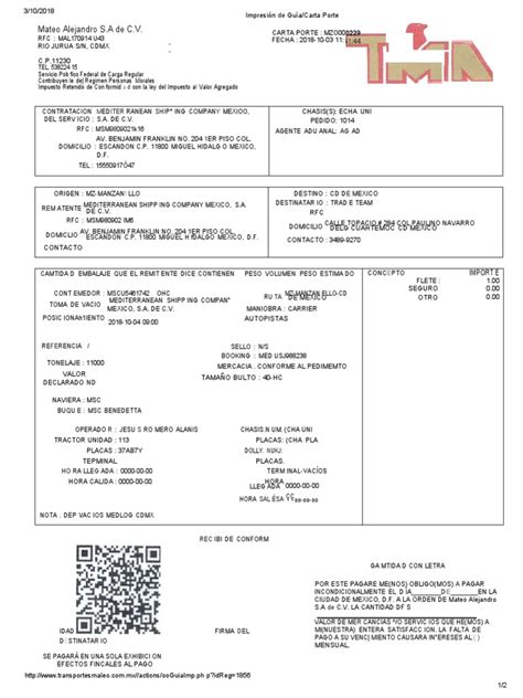 Carta Porte Naviera Pdf