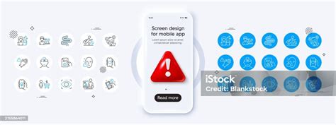 건강한 얼굴 Electric 앱 및 기술 문서 라인 아이콘 웹 응용 프로그램의 경우 벡터 인쇄 0명에 대한 스톡 벡터 아트 및