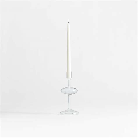 Venezia Small Clear Glass Taper Candle Holder Reviews Crate