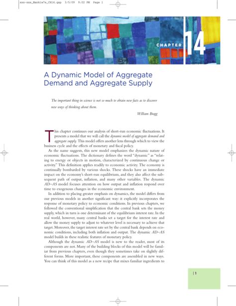 A Dynamic Model Of Aggregate Demand And Aggregate Supply