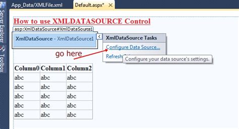 How To Access The Database Using XmlDataSource Control In Asp Net MY