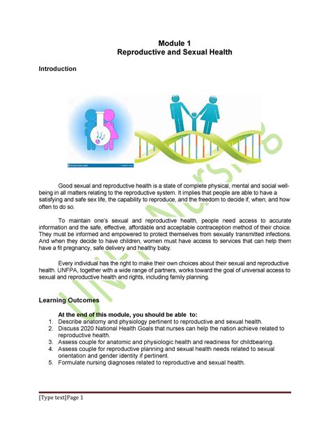 PDF Document Hfbu UNEP Nursing Module 1 Reproductive And Sexual Health Introduction Good