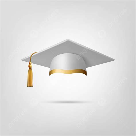 Realistic White Graduation Cap Icon For Education School School Hat