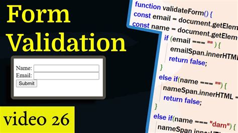 Form Validation Javascript Tutorial Youtube