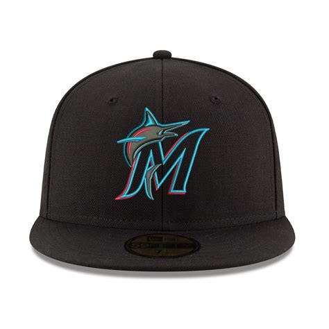 New Era 59fifty Miami Marlins Game Authentic Collection On Field Fitted Hat Black Billion Creation