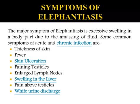 Elephantiasis Causes Symptoms Diagnosis And Treatment Pptx