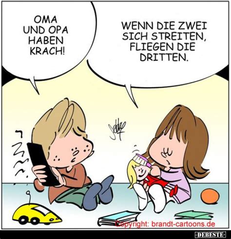 Oma Und Opa Haben Krach Wenn Die Zwei Sich Streiten Fliegen Die