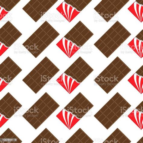 우유 다크 초콜릿 바 아이콘입니다 빨간 호 일을 열었다 현대 간단한 스타일입니다 원활한 패턴 포장 종이 섬유 서식 파일입니다 흰색 배경입니다 평면 디자인입니다 0명에 대한