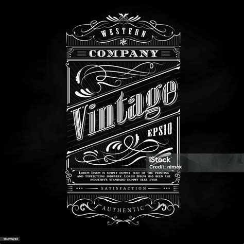 빈티지 서양 손으로 그린 프레임 레이블 칠판 타이포 그래피 국경 벡터 일러스트 맥주에 대한 스톡 벡터 아트 및 기타 이미지 맥주 빅토리아 스타일 0명 Istock