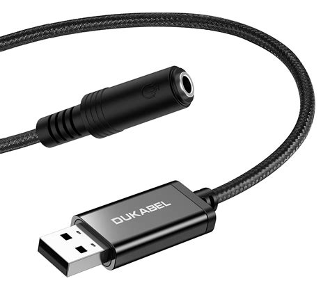 Buy Dukabel Jack To Usb Adapter 50 Cm Usb A Male To 35 Mm Trrs Female External Sound Card Usb