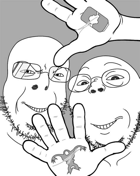 Soybooru Post 44367 2soyjaks Closedmouth Glasses Hand Redraw Smile