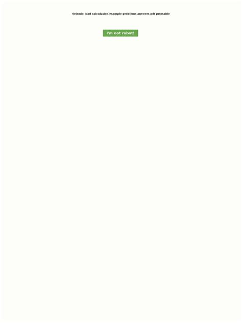 Seismic Load Calculation Example Problems Answers Pdf Printable Pdf
