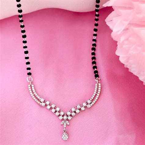Elegant Dual Plated Cz 925 Sterling Silver Mangalsutra Zavya