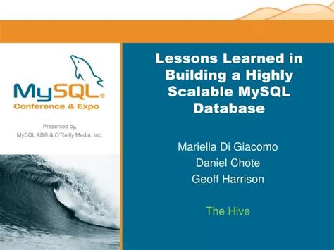 Ppt Lessons Learned In Building A Highly Scalable Mysql Database