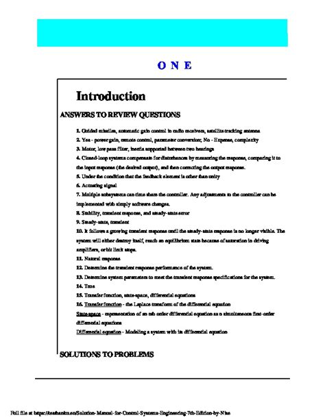 Solution Manual For Control Systems Engineering 7th Edition By Nise