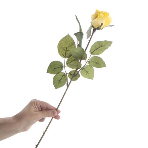 Dozen Yellow Artificial Long Stem Roses Bushes And Bouquets Floral Supplies Craft Supplies