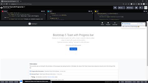 Toast With Progress Bar And Optional Offscreen Animation · Issue 36064 · Twbsbootstrap · Github