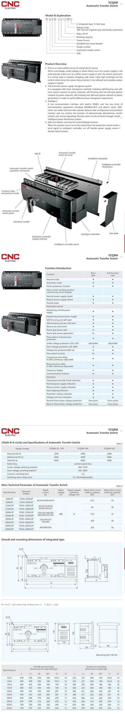 400v Ac Automatic Transfer Switch Dual Power 400a 3p Ats High Quality 400v Ac Automatic