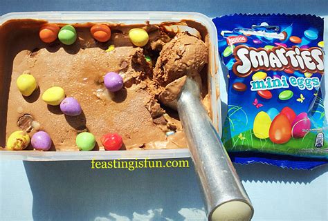 Smarties Chocolate Mini Egg Ice Cream Feasting Is Fun