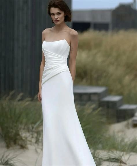 2026 Strapless Mermaid Strapless Wedding Guest Dress From