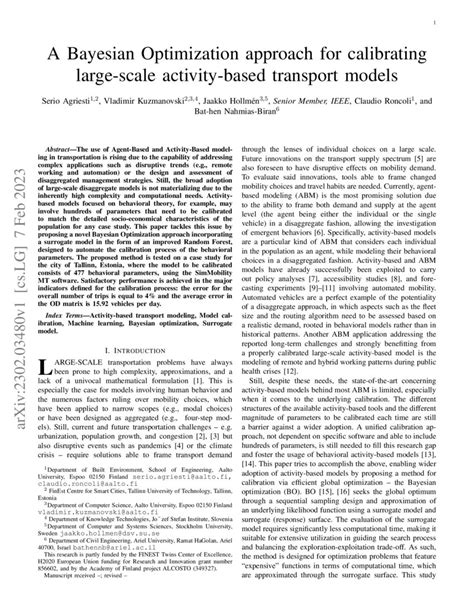 A Bayesian Optimization Approach For Calibrating Large Scale Activity