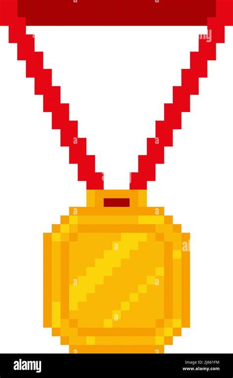 Pixel Art Medal Icon For 8bit Game On White Background Stock Vector Image And Art Alamy