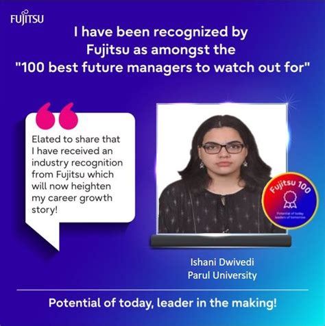 Ishani Dwivedi On Linkedin Fujitsu100 Recognition Futuremanagers