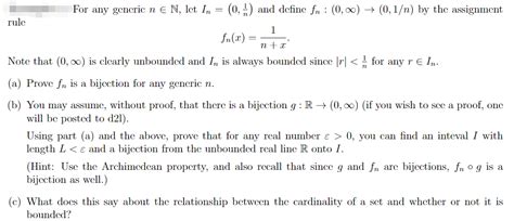 Solved For Any Generic N E N Let In 05 And Define Fn