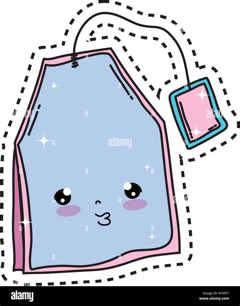Cute Tea Bag Kawaii Character Stock Vector Image And Art Alamy