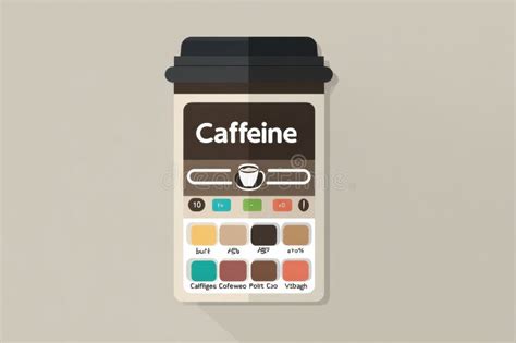 Caffeine Label Decoding Chart With Flat Design Featuring Various