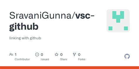 Github Sravanigunna Vsc Github Linking With Github
