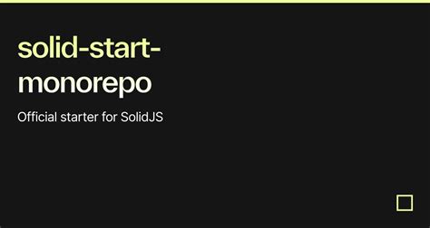 Solid Start Monorepo Codesandbox