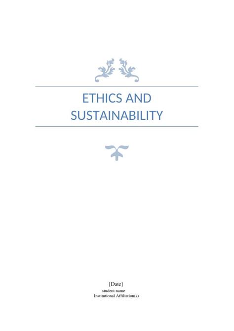 Business Ethics And Sustainability In Hotel Industry