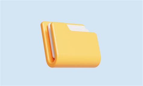 Yellow Folder Icon For File Data Storage 3d Rendering Premium Psd