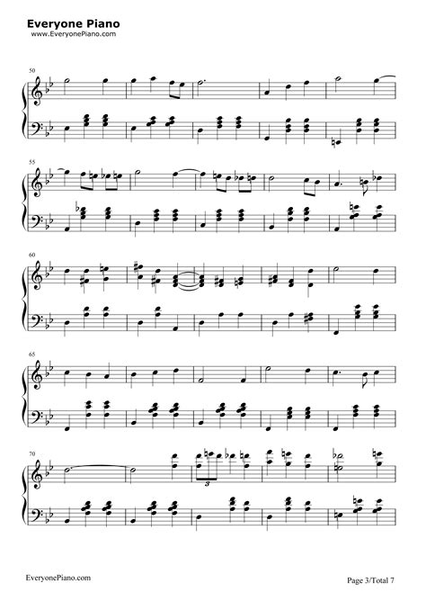 人生的旋转木马 宫崎骏动画哈尔的移动城堡主题曲五线谱预览3 钢琴谱文件（五线谱、双手简谱、数字谱、midi、pdf）免费下载