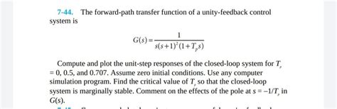7 44 the forward path transfer function of a