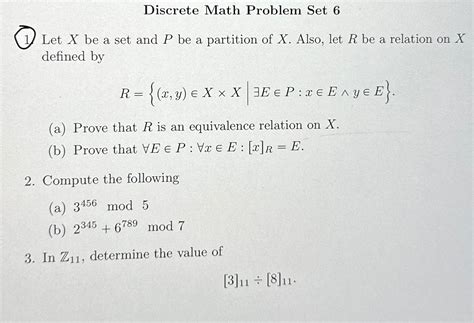 Solved Discrete Math Problem Set 61 ﻿let X ﻿be A Set And P