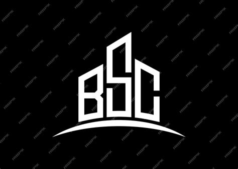 Premium Vector Letter Bsc Building Vector Monogram Logo Design Template Building Shape Bsc Logo