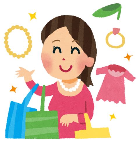 ショッピングのイラスト「買い物をしている女性」 かわいいフリー素材集 いらすとや