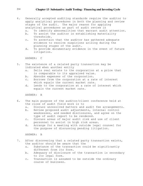 SOLUTION Ch Substantive Audit Testing Financing And Investing Cycle Studypool