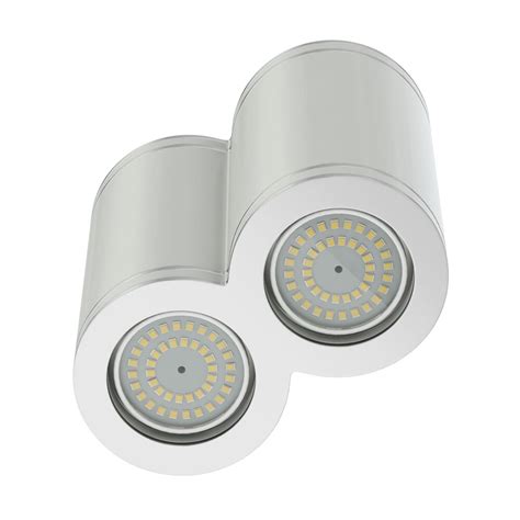 Double White Cylindrical Light 3d Model Download Lamp On