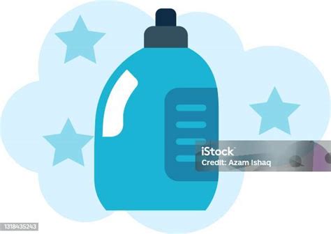 액체 직물 연화제 병 벡터 색상 아이콘 거품 수드 배경에 화학 유체를 청소 블루 세탁 세제 플랫 디자인 개념 가사 집안일에 대한 스톡 벡터 아트 및 기타 이미지 Istock