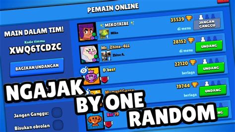 Ngajak By One Random Gila Seru Banget Brawl Stars Indonesia Youtube